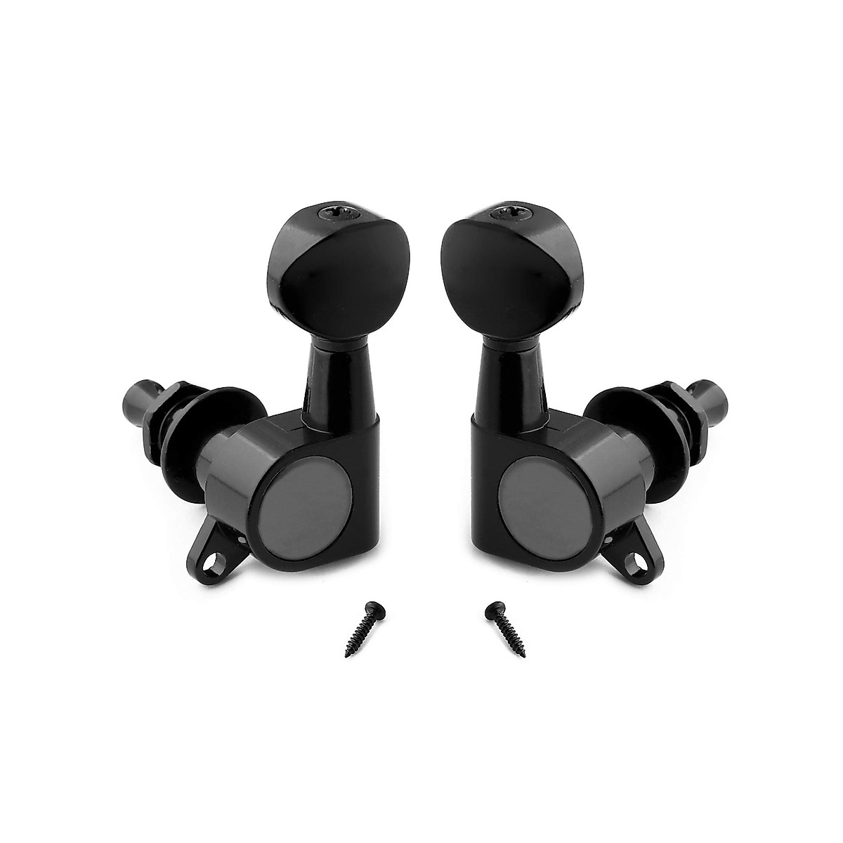 Holmer Guitar String Tuning Pegs Tuning Machines Sealed Machine Heads Grover Tuners Tuning Keys Oval Button 3 Left 3 Right for Electric Guitar or Acoustic Guitar Black.