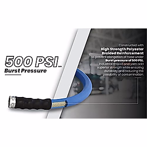 AG-LITE BSAL3406 3/4" x 06' Hot/Cold Water Rubber Garden Hose, 100% Rubber, Ultra-Light, Super Strong, 500 PSI, 50F to 190F Degrees, High Strength Polyester Braided