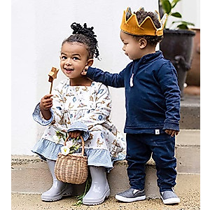 Burt's Bees Baby Knit Jogger Pants, Baby Sweatpants, 100% Organic Cotton Infant Bottoms, Midnight Acid Wash, 3T