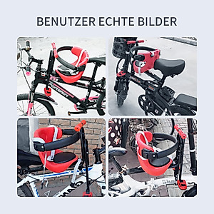 YouTeMei Baby Bike Seat Front Mount, Toddler Bike Seat for Adult Bike with Handrail, Child Bicycle Seats Foldable Portable Baby Bike Carrier, for Kids 2-6 Years (up to 220 lbs)…