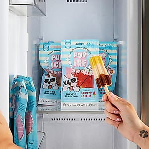 SPOT Pup Ice- Ready to Freeze at Home Dog Treats-Edible Chews for Medium Breed Dogs & Puppies with Real Chicken to Keep Your Pup Cool Year Round, Rocket Lollies Banana and Chocolate Flavor, 2pcs