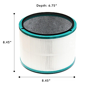 MaximalPower Replacement HEPA Filter for Dyson HP1 HP02 DP01 Pure Hot + Cool Link and Dyson Pure Cool Link Desk Air Purifiers (2 Pack Filter & Small Brush)