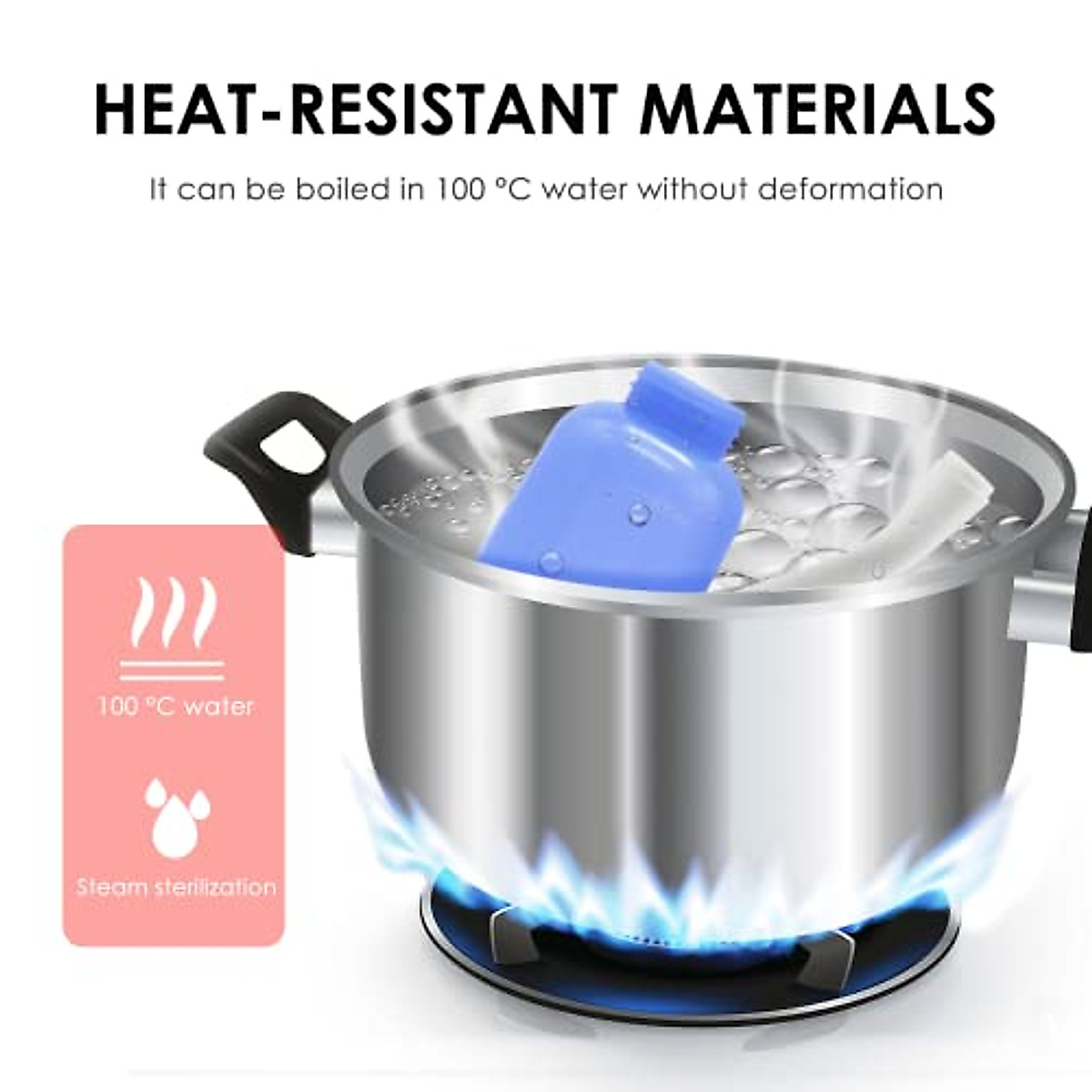 RUFCRIL Peri Bottle, Portable Travel Bidet with Bag, TPE Material Can Be Boiled, 17oz/500ml with 2 Sealing Rings,Essentials for Postpartum Perineal Care,Hemorrhoid Treatment,and Baby(Blue)