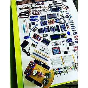 GAR Colossus Starter Kit for Arduino Uno Mega Nano - Complete Advanced Set, 5 Main Boards - 30 Sensors, 10 Shields with ESP32 WiFi + Bluetooth Modules for Wireless Robotics Smart Car