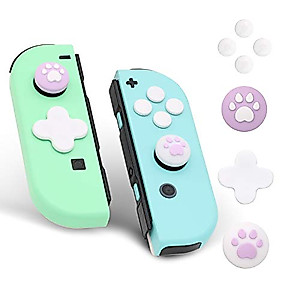 OLYGIVE D-Pad Button Cap Set for Nintendo Switch Joy-con, Switch Thumb Grip Caps, Nintendo Switch Purple Accessories