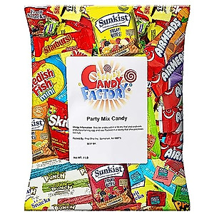 Sarah's Candy Factory Halloween Bulk Assorted Fruit Candy - Starburst, Skittles, Swedish Fish, Air Heads, Jolly Rancher, Sunkist,and more in Bag, 4 Lbs