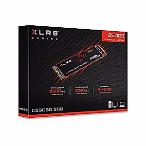 PNY XLR8 CS3030 250GB M.2 PCIe NVMe Gen3 x4 Internal Solid State Drive (SSD), Read up to 3,500 - M280CS3030-250-RB