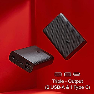 Xiaomi Redmi 20000mAh Fast Charge Power Band Bundled with Mi Ultra Compact 10000mAh Power Bank - Best Combination of Capacity and Mobility