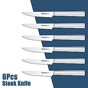 Knife Set, 15 Pieces Chef Knife Set with Block for Kitchen, German Stainless Steel Knife Block Set, Dishwasher Safe, Best Gifts, Silver Knives & Elegant Black Holder