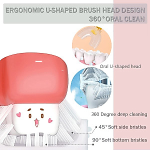 CUKEYOUZ 4 Packs Kids Toothbrushes,360 U Shaped Toothbrush Manual Training Tooth Brush U-Type Toothbrush Whole Mouth Toothbrush for Children (Ages 2-6)