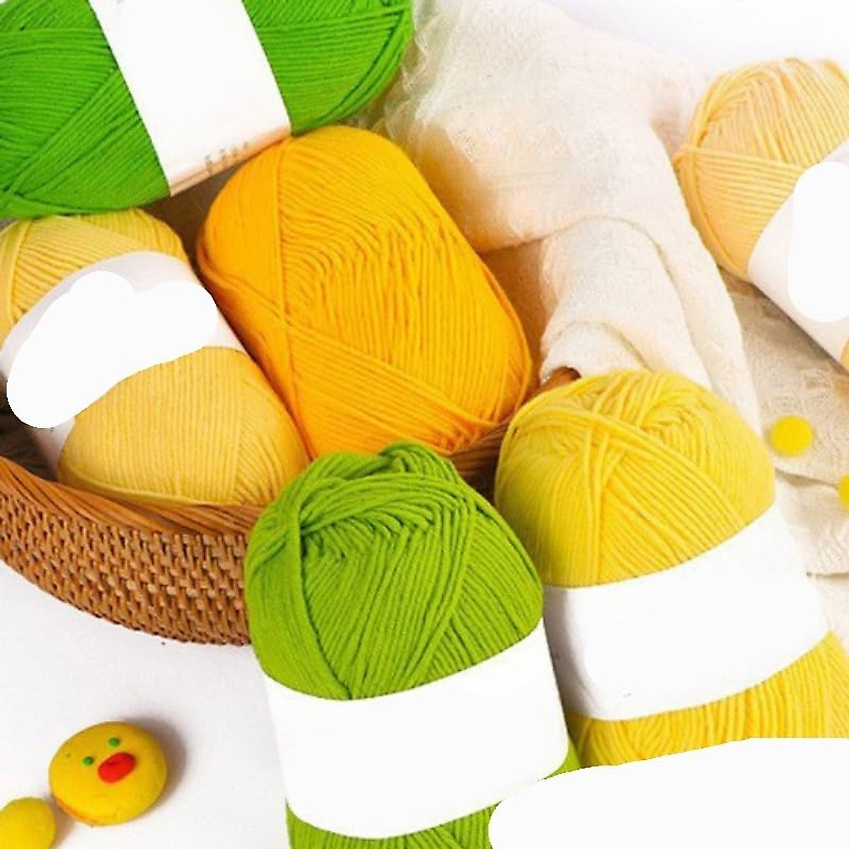 Cute Baby Wool 4 Strands Milk Cotton Four Strand Combed Cotton Baby Hand Knitting Medium Thick Yarn Ball DIY Material Bag (Color : 25 Bud Green)