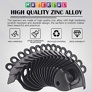 Glarks 15Pcs Black Wall Mounted Bottle Opener Vintage Beer Opener with Mounting Screws Set for Beer Cap Coke Bottle Wine Soda Open and Kitchen Cafe Bars (Black)