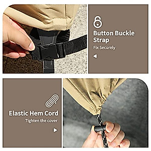 GDcaptain Fire Pit Cover Round 50Inch Durable Gas Fire Pit Cover Waterproof and UV-Resistant Patio Fire Bowl Cover for All Weather Protection Beige