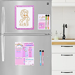 Rainbow Magnetic Chore Chart of Kids with Kids Doodle Board Magnetic,Good Behavior Chart,Magnetic Reward Chart Sets for Kids Behavior,My Responsibility Chart for Kids,Childhood Education Use
