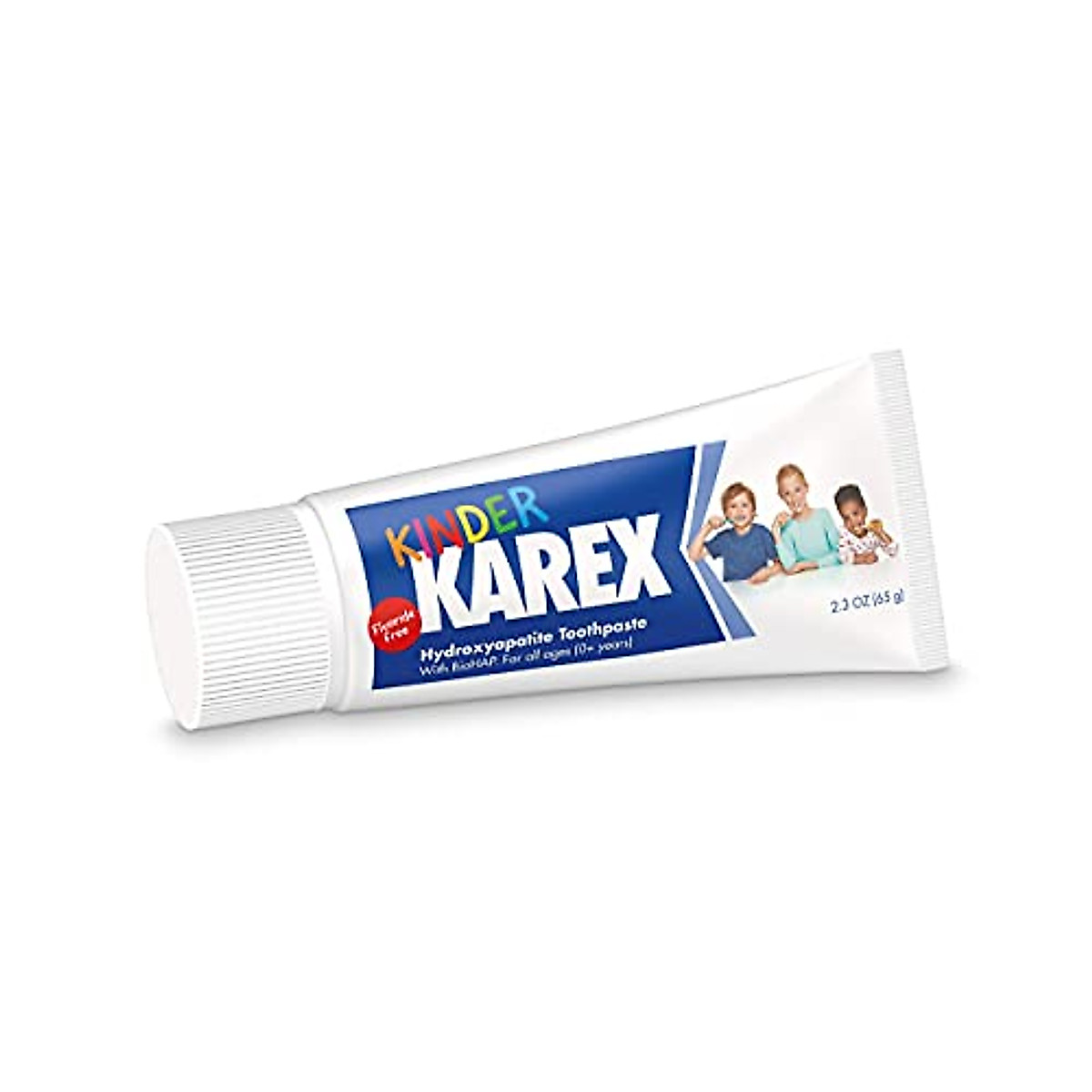 Kinder Karex Hydroxyapatite Kids Toddler Toothpaste 2.3 Ounce, Fluoride Free, Safe If Accidentally Swallowed