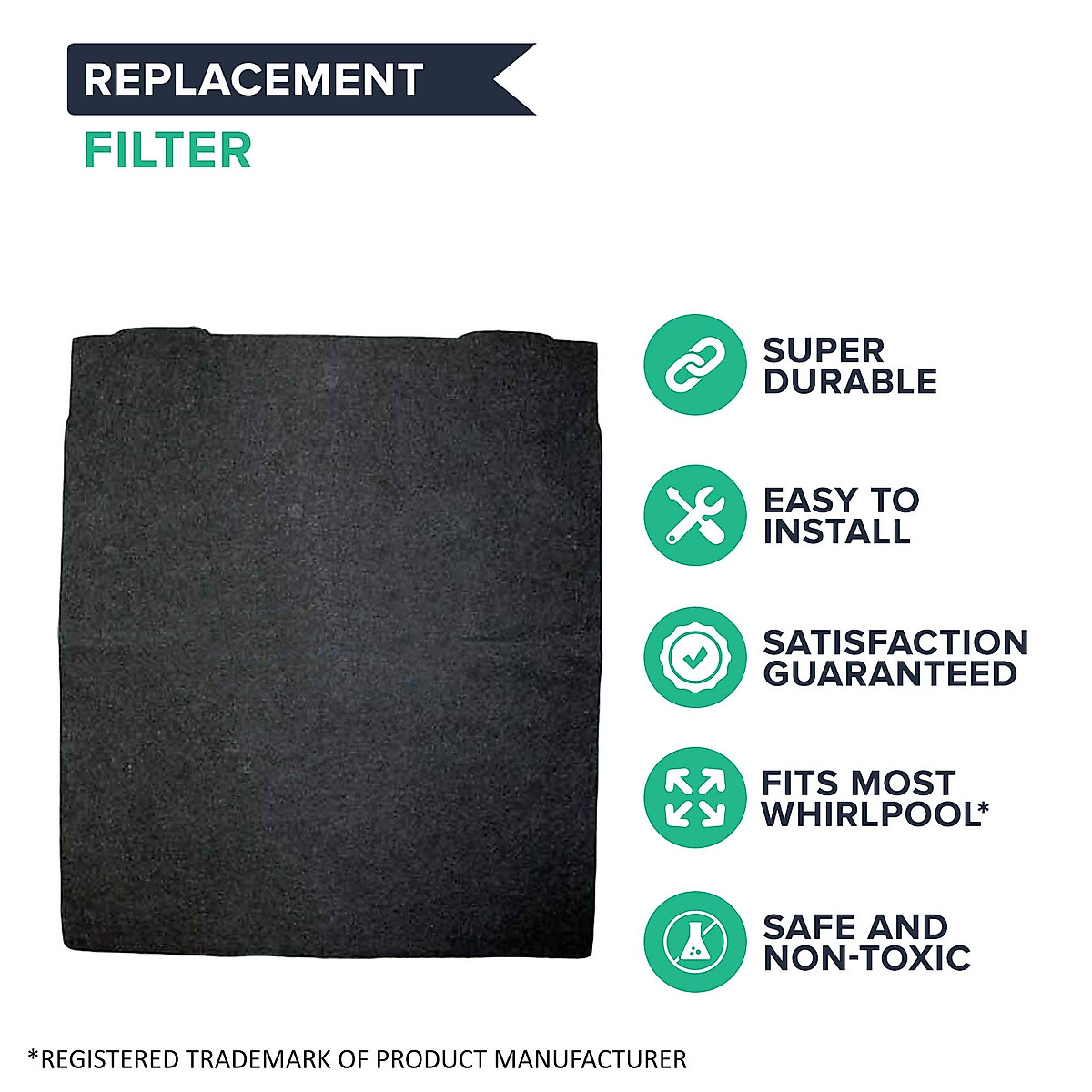 Crucial Air Replacement Carbon Filter – Compatible with Kenmore Part # 83378 – Fits Kenmore 335 Series Carbon Pre-Filter Model - Durable, Compact, Reusable Air Purifier Carbon Filter – Bulk (1 Pack)