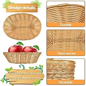 Yesland 16 Pack Plastic Oval Basket, Food Storage Basket &amp; Fruit Basket, 8-3/4 x 6-1/4 x 2-3/4 Inches Basket Bin for Kitchen, Restaurant, Centerpiece Display