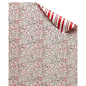 American Greetings 120 sq. ft. Vintage Christmas Wrapping Paper Bundle, Gingerbread, Ornaments, Peppermints (3 Extra Wide Rolls 40 in. x 12 ft.)