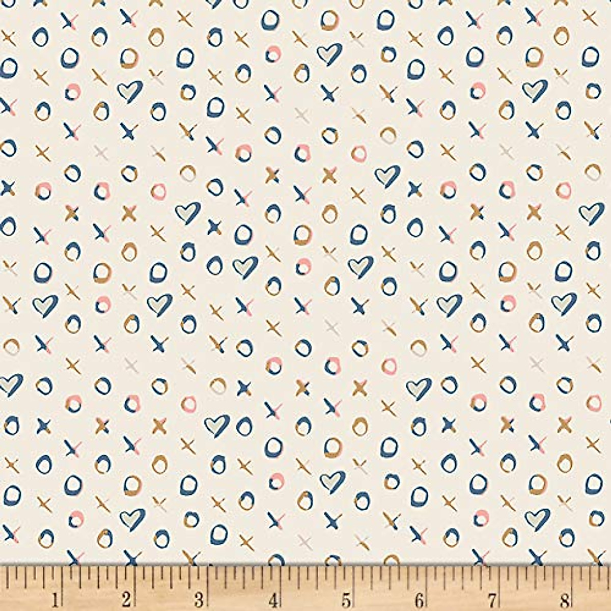 Art Gallery Fabrics Art Gallery Love Story Hugs & Kisses Fresh Fabric, White