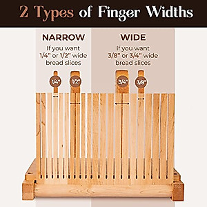 Bread Slicer for Homemade Bread (Hard Maple Wood) – 4 Different Thickness Options for Even and Consistent Bread Slices - Compact Foldable Bread Slicing Guide with Optimal Knife Grooves