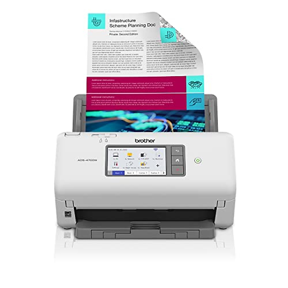 Brother ADS-4700W Professional Desktop Scanner with Fast Scan Speeds, Duplex, Wireless, and Large Touchscreen