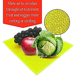 Dualplex® Fridge Liners - Refrigerator Liner Drawers or Shelves - 4 Pack Fridge Mats Washable - 12” x 15” - Fruit & Veggie Life Extender Liner - Fresh Produce Mat - Drawer Shelf Bins Liners (Yellow)