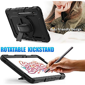 Herize Case Compatible with A9+ Plus 11 Inch with Screen Protector | Heavy Duty Shockproof Rugged Silcone Protective Cover W/Stand Shoulder Strap