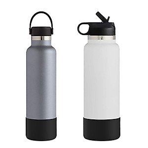 CHEETAH Protective Boot for Hydroflask Water Bottle 12oz - 40oz, BPA Free Bottom Silicone Sleeve Cover, Compatible with All Water Bottles with Bottom Width of 2.87-3.56in (32-40oz, Black)