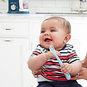 BEABA First Stage Baby Feeding Spoon Set, The Original Soft Tip Silicone Spoons for Babies, Gum Friendly BPA Lead Phthalate and Plastic Free, Great Gift Set (4 Pack), Rose