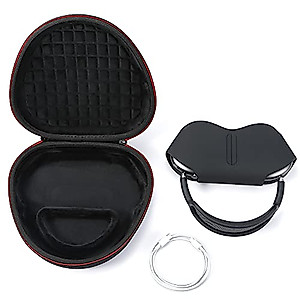 Hard Travel Carrying Case for Apple AirPods Max Headphone and It's Accessories, Protective Storage Bag - Black(Black Lining)