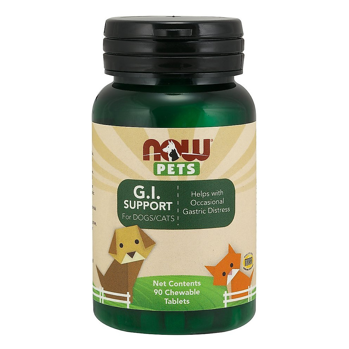 NOW Foods Pet Health, G.I. Support Supplement, Formulated for Cats & Dogs, NASC Certified, 90 Chewable Tablets