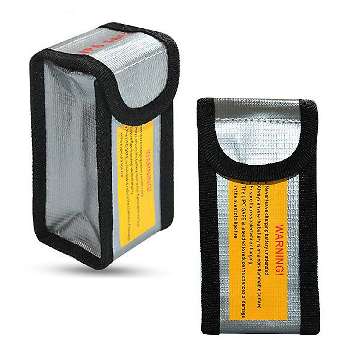Fireproof bag LiPo Battery Bag for DJI Spark, Battery Safe Storage Bag LiPo Guard Pouch, 2 PCs (125 x 64 x 50 mm)