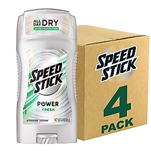 Speed Stick Men's Deodorant, Fresh, 3 Ounce, 4 Pack