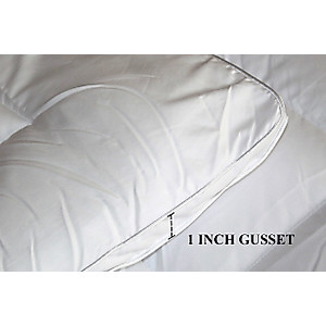 A1 HOME COLLECTIONS Vega Living-Gusset Duvet Insert 3 Piece Set-Down Alternative-Twill Weave Microfiber Cover & 2 Satin Weave Organic Cotton Pillow Protector-Noiseless-Oeko-Tex Certified