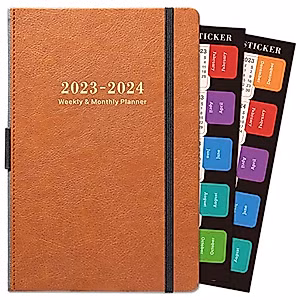 Planner 2023-2024 - Weekly & Monthly Planner 2023-2024 with Calendar Stickers, Jul 2023 - Jun 2024, 5.75" X 8.25", Academic Planner with Premium Thicker Paper, Pen Holder, Inner Pocket and 44 Notes Pages