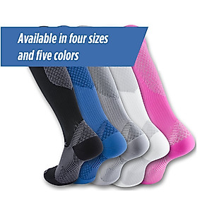 OrthoSleeve Compression Socks 20-30mmHg with Plantar Fasciitis Support - Large - White