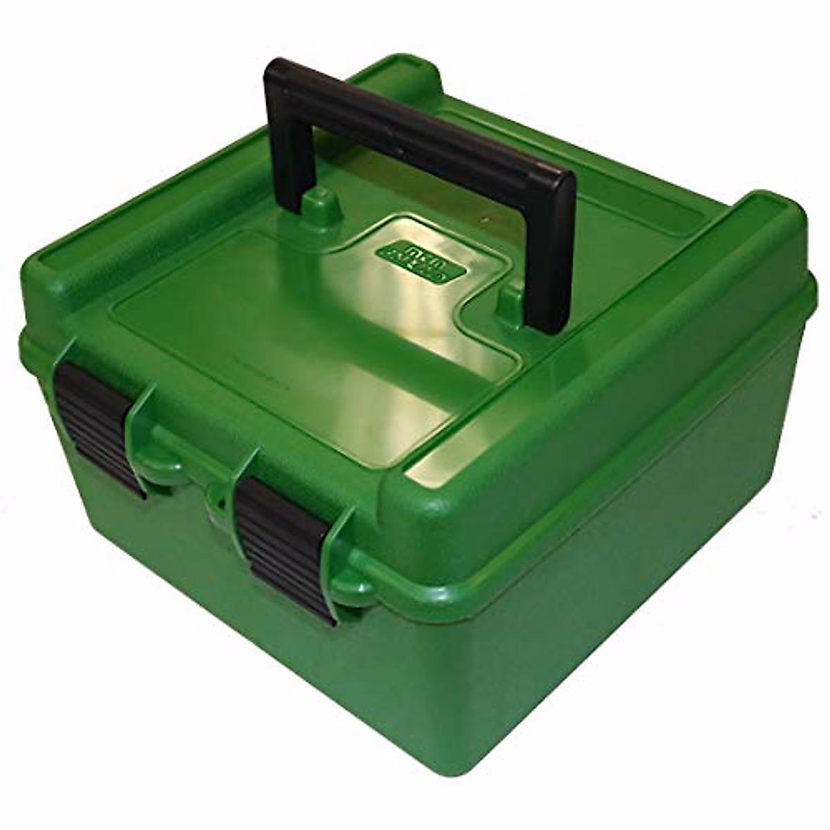 MTM R-100-10 Deluxe Ammo Box 100 Round | Fits 22-250 243 270 308 Win 30-06 | Includes Adjustable Inner Trays | Made of Polypropylene | USA Made | Green