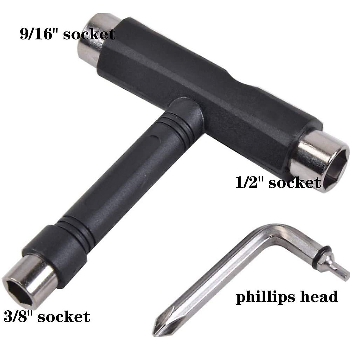 FREEDARE Skateboard Wheels with Bearings 54mm Wheels Skateboard Tool Multifunctional T Tool Set(White)