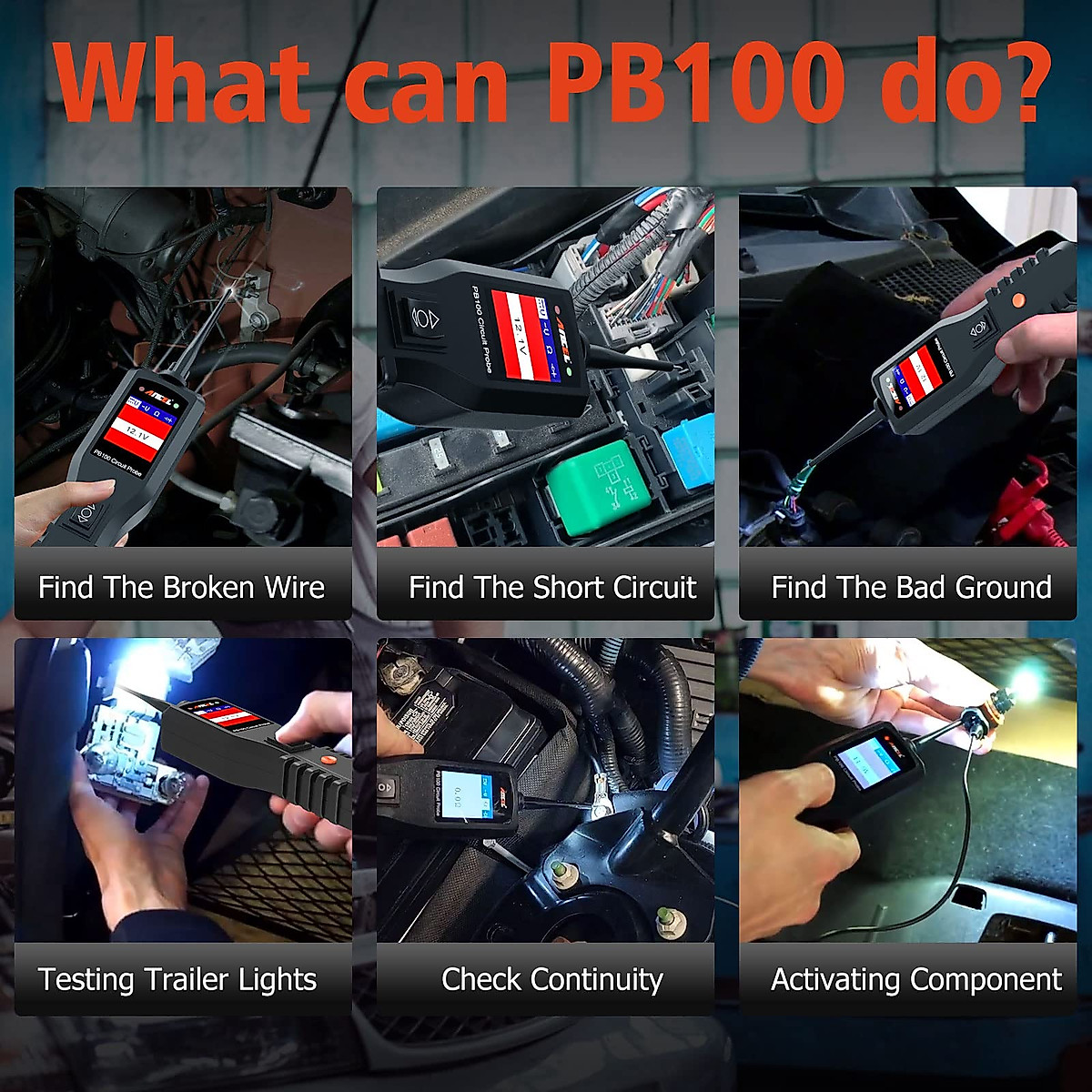 ANCEL PB100 Automotive Power Circuit Tester Probe with ANCEL AD310 Classic Enhanced Universal OBD II Scanner Car Engine Fault Code Reader