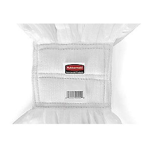 Rubbermaid Commercial Large Disposable Mop- 5 Inch Headband, Janitorial Cleaning Supplies and Equipment for Mopping, White