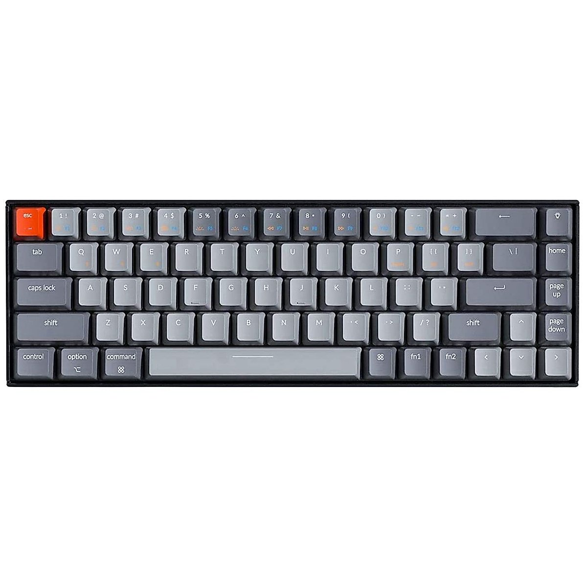 Keychron K6 65% Compact 68 Keys Wireless Mechanical Keyboard for Mac, Hot-swappable White Backlight, Bluetooth, Multitasking, Type-C Wired Gaming Keyboard for Windows with Gateron Brown Switch