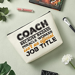Coach Makeup Bag Cosmetic Bag Travel Accessories Coach Gifts Thank You Appreciation Retirement Birthday Gifts for Women Teacher Football Baseball Volleyball Swim Gym Coach Survival Kit