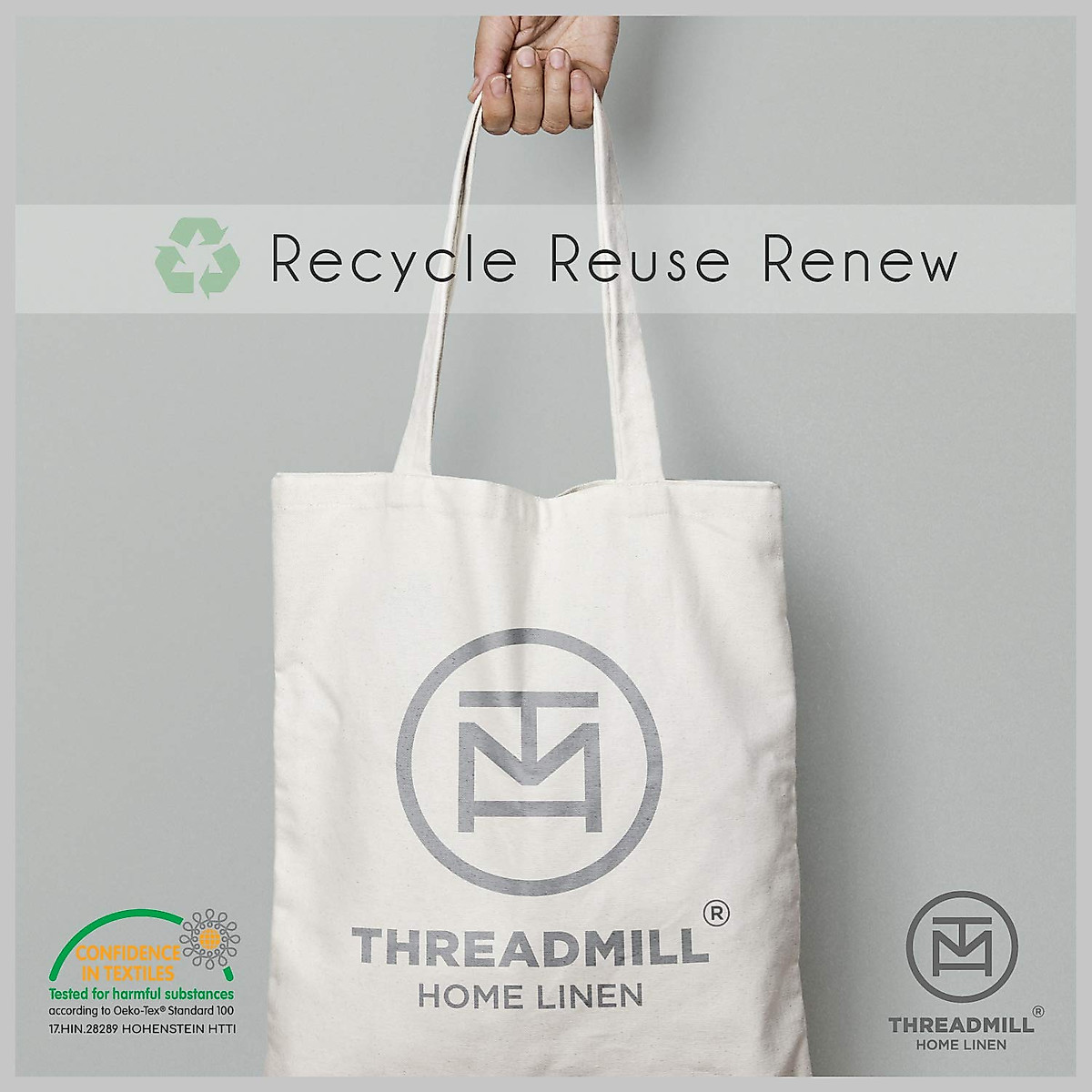 Threadmill 500 Thread Count Full Size Damask Stripe, 4 Pc Luxury Cotton Sheet Set, Silky Smooth Hotel White Sheets with 16" Elasticized Deep Pocket, 2 Pillowcases & Free Tote Bag