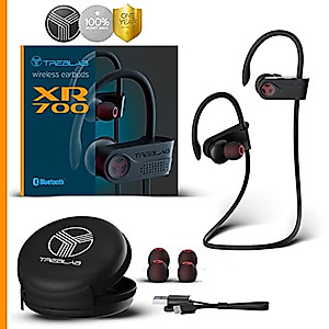 TREBLAB XR700 - Wireless Running Earbuds - Top Sports Headphones, Custom Adjustable Earhooks, Bluetooth 5.0 IPX7 Waterproof,Rugged Workout Earphones, Noise Cancelling Microphone in-Ear Headset