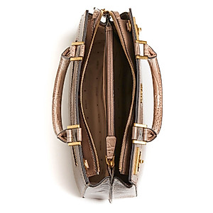 GUESS Womens Katey Croc Luxury Satchel, Light Rum, One Size US