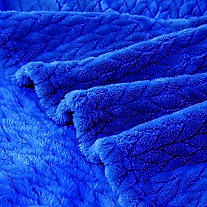 Whale Flotilla Fleece Throw Blanket for Couch with Plush Decorative Pattern, Soft Fluffy Throw Blanket for Sofa, Cozy and Lightweight, Royal Blue, 50x70 Inch