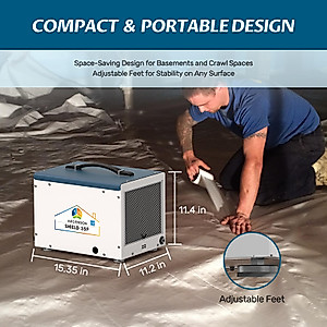 ARGENDON Crawlspace Dehumidifier with Pump, 70 Pint Energy Star Commercial Dehumidifier for Basement with Drain Hose, Auto Defrost, Memory Starting, GLGR, Up to 1000 Sq Ft
