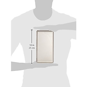 nu steel Gloss Stainless Steel Storage Organizer Tray for Bathroom Vanity Countertops, Closets, Dressers - Holder for Watch, Earrings, Makeup Brushes, Reading Glass, Perfume, Guest Hand Towel - Shiny