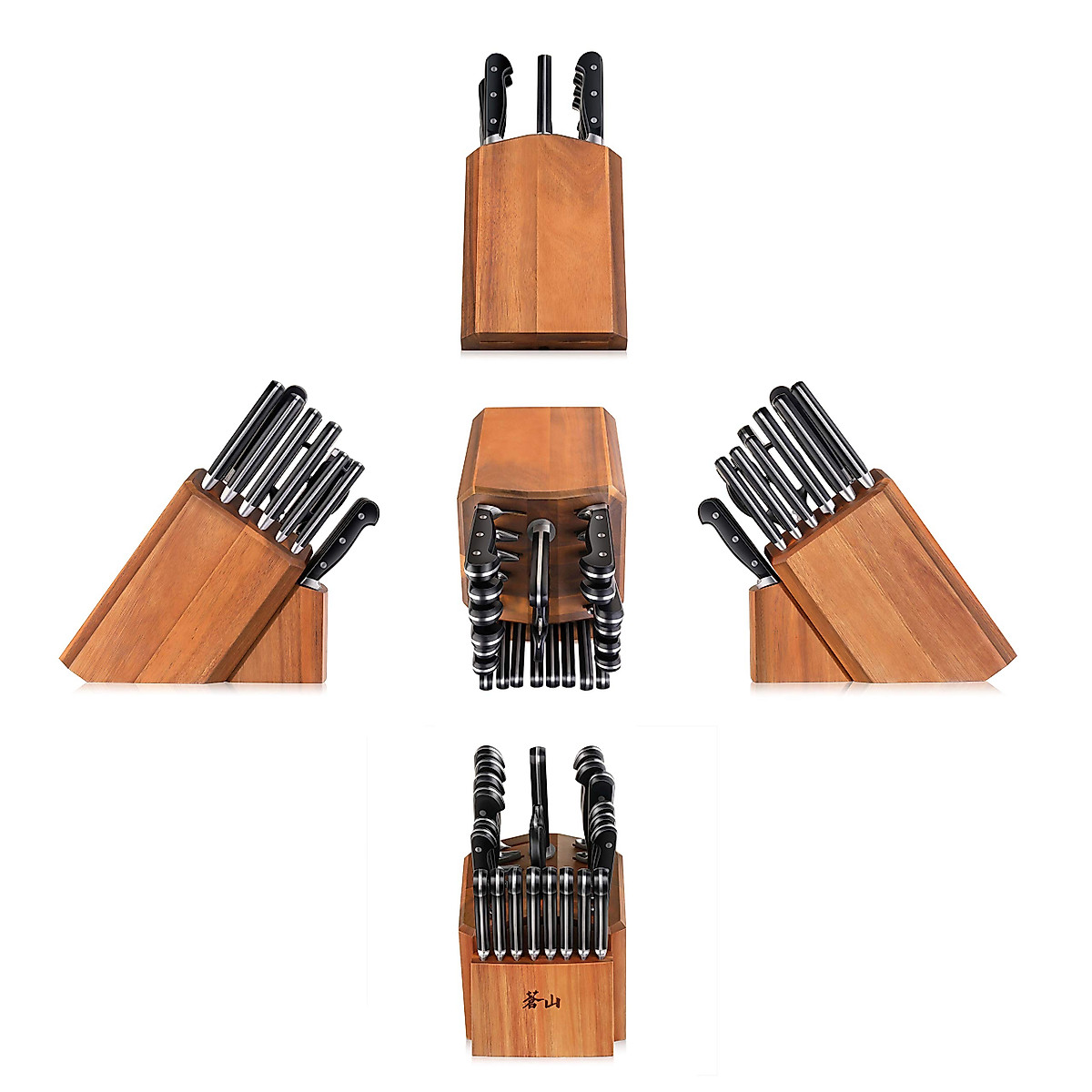 Cangshan V2 Series 1024128 German Steel Forged 23-Piece Knife Block Set, Acacia