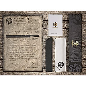 KESSAKU 12-Inch Slicing Carving Knife - Ronin Series - Granton Edge - Forged High Carbon 7Cr17MoV Stainless Steel - Pakkawood Handle with Blade Guard